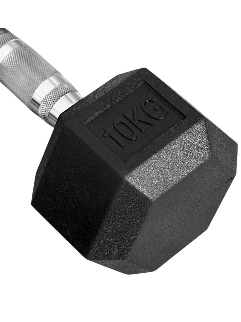 Rubber Hexagon Dumbbell – i-Fitness