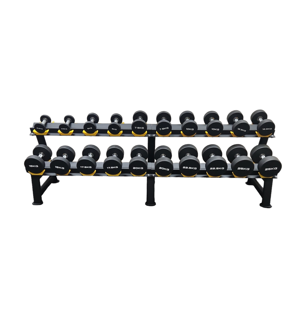 Rubber Round Dumbbell Set – i-Fitness